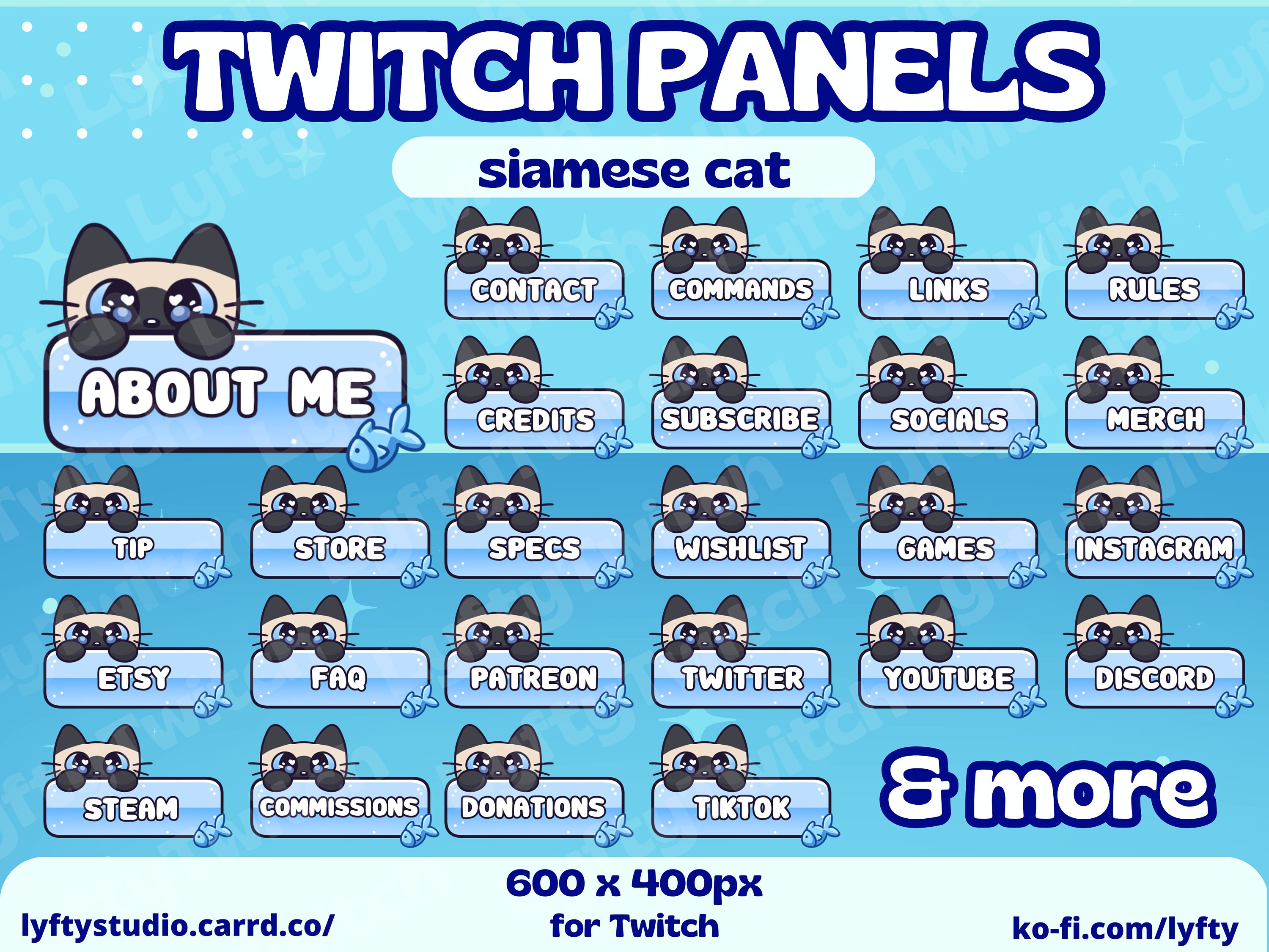 Cute Siamese Cat Panels for Twitch - 35 Panels for Twitch Biography ...