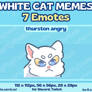 White Cat Memes - Emotes for Twitch, Discord, Meme Pack, Cute White ...