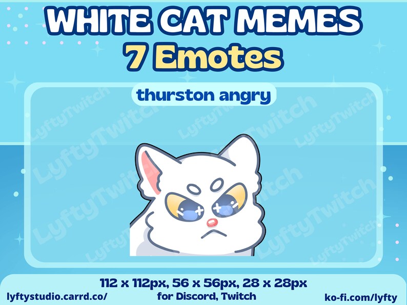 White Cat Memes - Emotes for Twitch, Discord, Meme Pack, Cute White ...