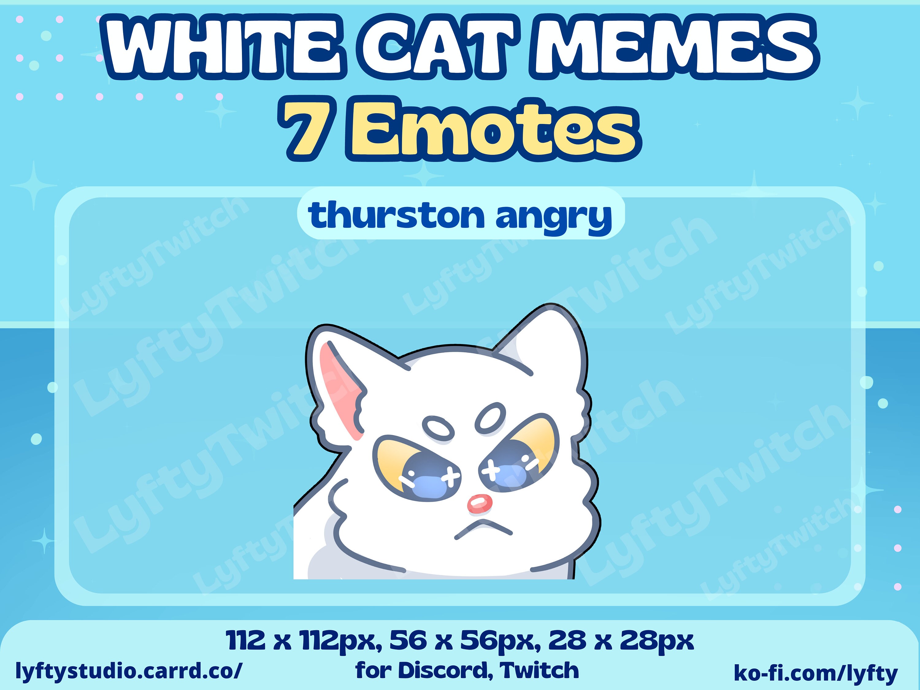 White Cat Memes - Emotes for Twitch, Discord, Meme Pack, Cute White ...