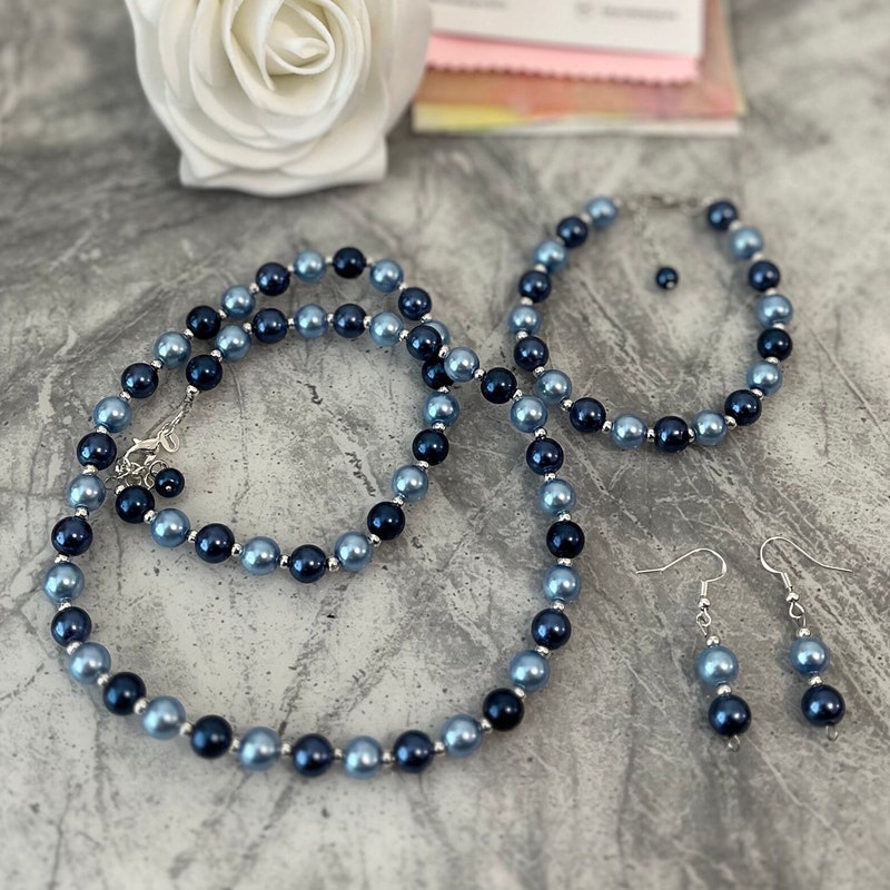 Navy Blue Pearl Charm - Etsy UK