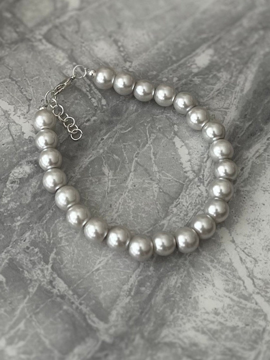 Grey Pearl Bracelet. Handmade for Any Occassion. - Etsy