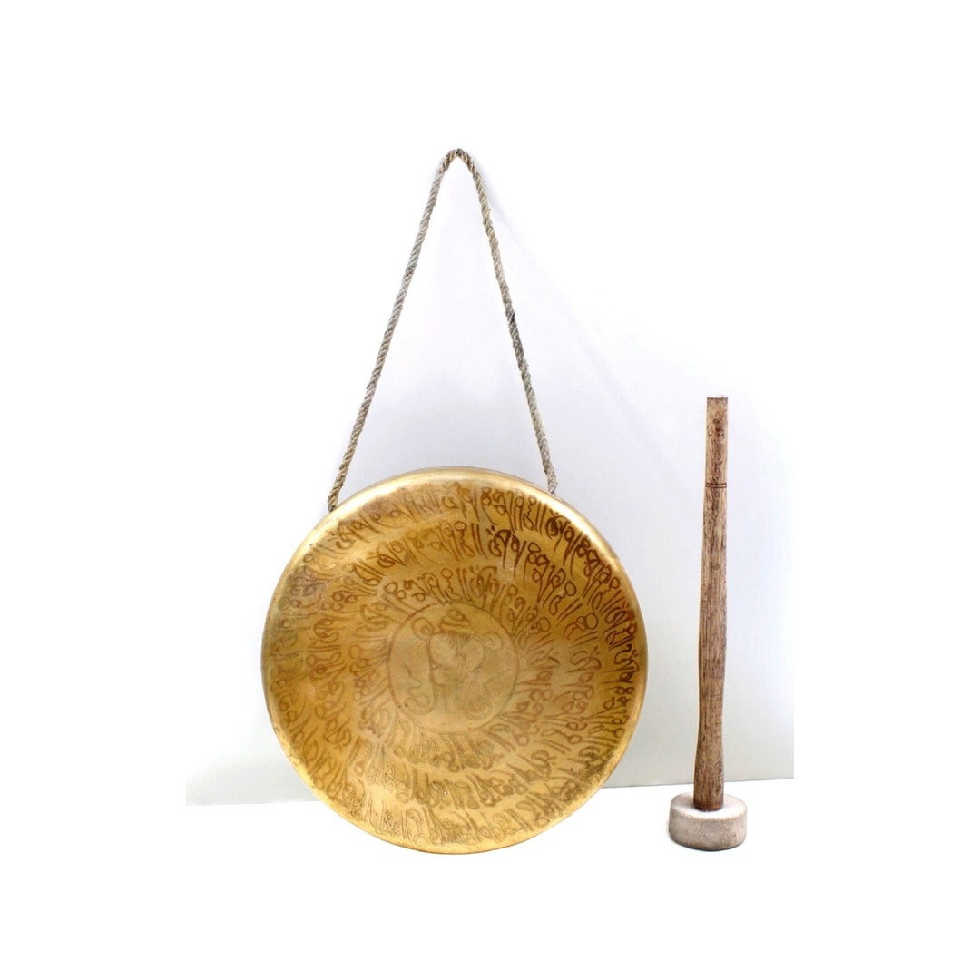 Wind Brass Gong With Beater Handmade Brass Gong the Sacred Meditational ...