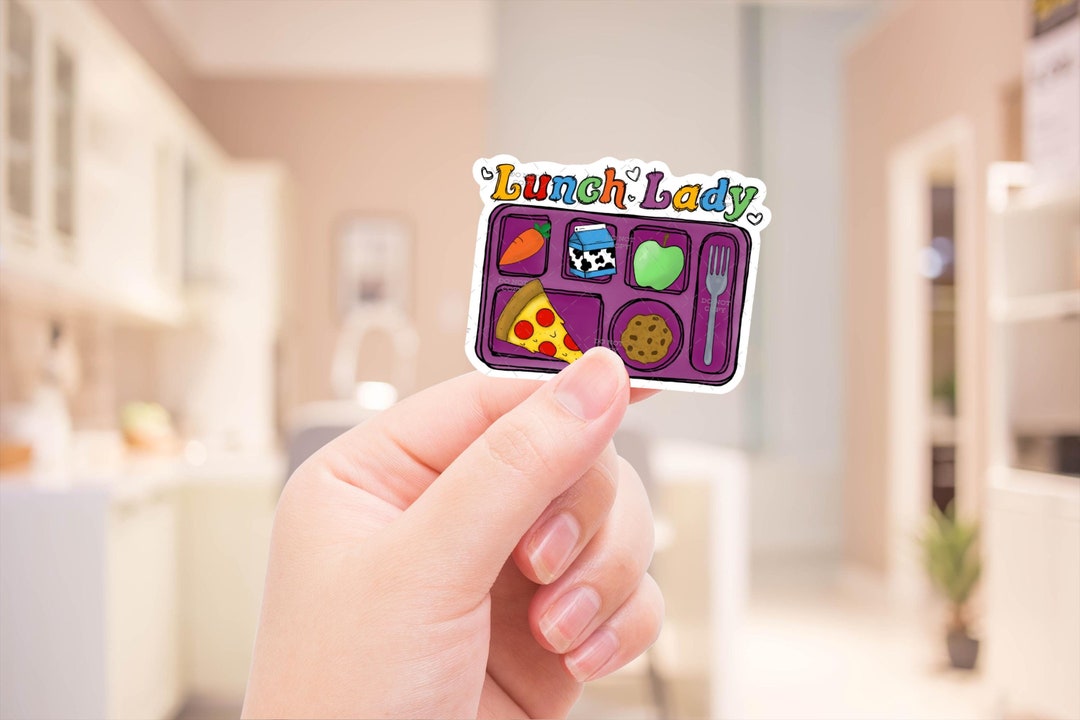 Lunch Lady Cafeteria Crew Tray Sticker - Back to School Gift for ...