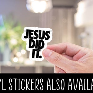 Jesus Did It Car Decal Religious Christian Woman Gift Swoosh Sport ...