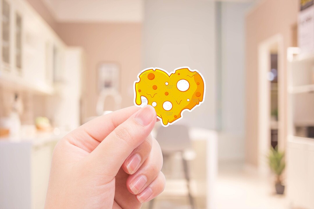 Cheese Heart Stickers - My Tummy Hurts - Kindle, Water Bottle, Luggage ...