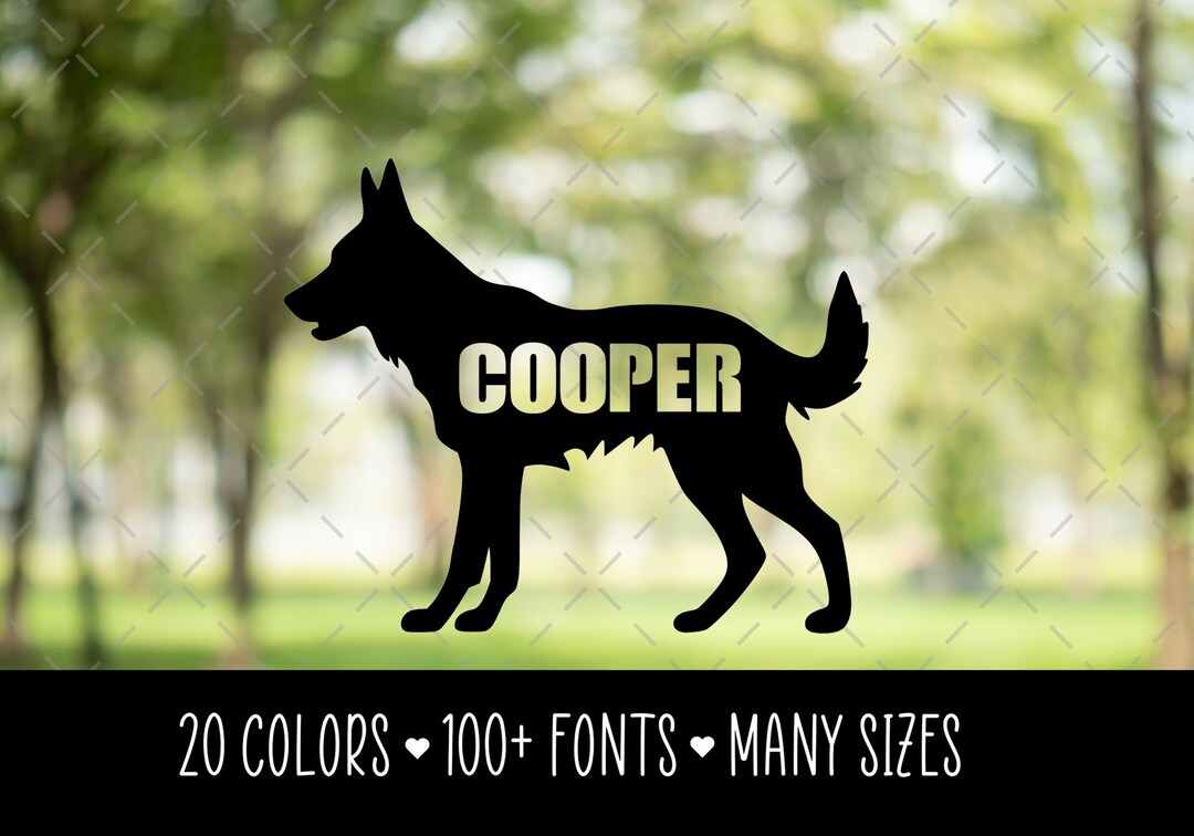 German Shepherd Name Vinyl Decal - Dog Stickers - Custom Text, Memorial ...