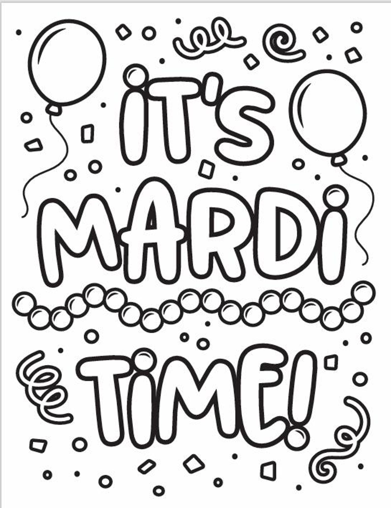 Mardi Gras Coloring Sheets - Etsy