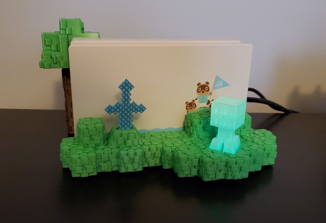 3D Printed Minecraft Creeper Dock Display Stand for Nintendo Switch ...