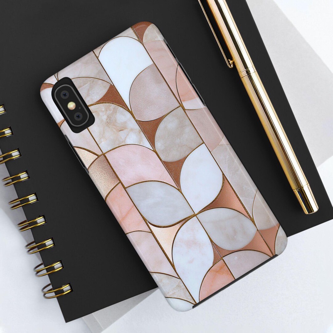 Rose Gold Art Deco Tough Phone Case, Unique iPhone Cover for Luxurious ...