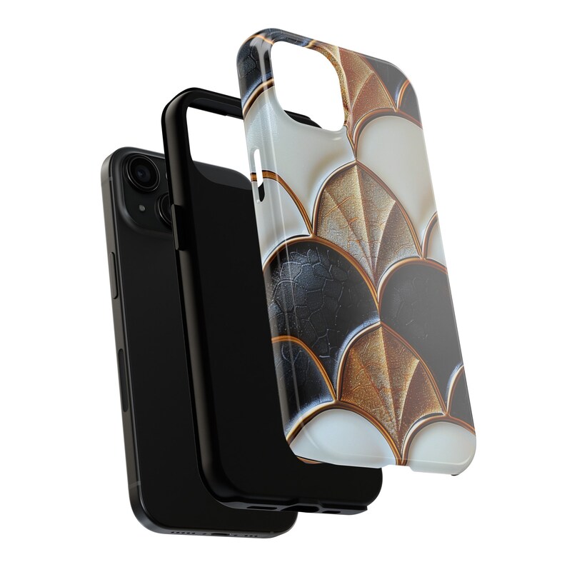 Art Deco iPhone Case: Luxury Mosaic Print in Black, White & Gold Design ...