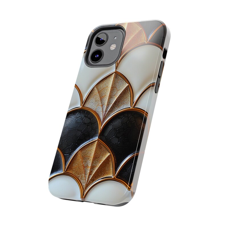 Art Deco iPhone Case: Luxury Mosaic Print in Black, White & Gold Design ...