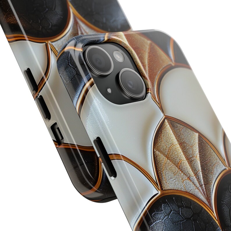 Art Deco iPhone Case: Luxury Mosaic Print in Black, White & Gold Design ...