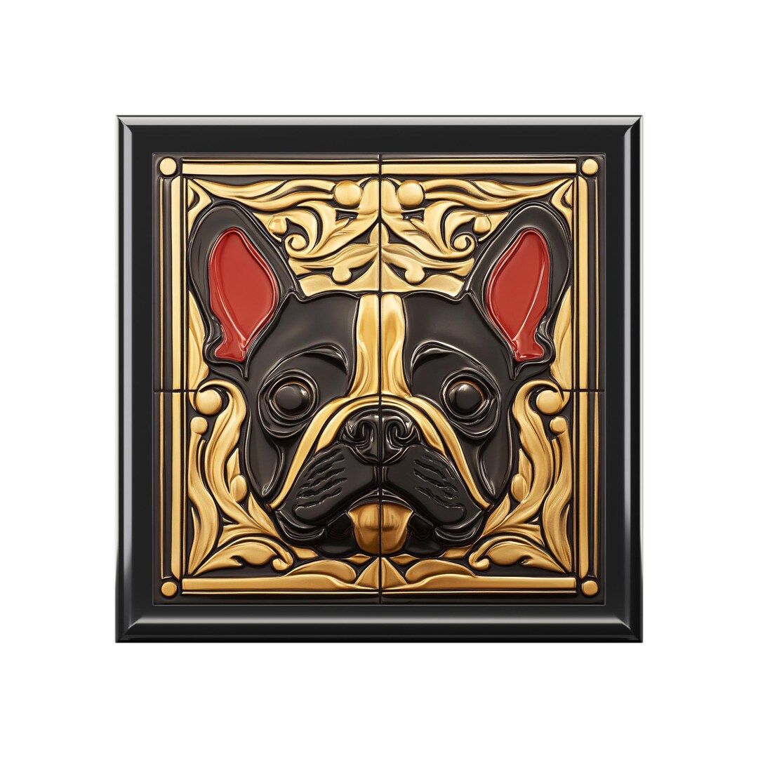 Wooden Jewelry Box, French Bulldog, Storage Case, Elegant Organizer for ...