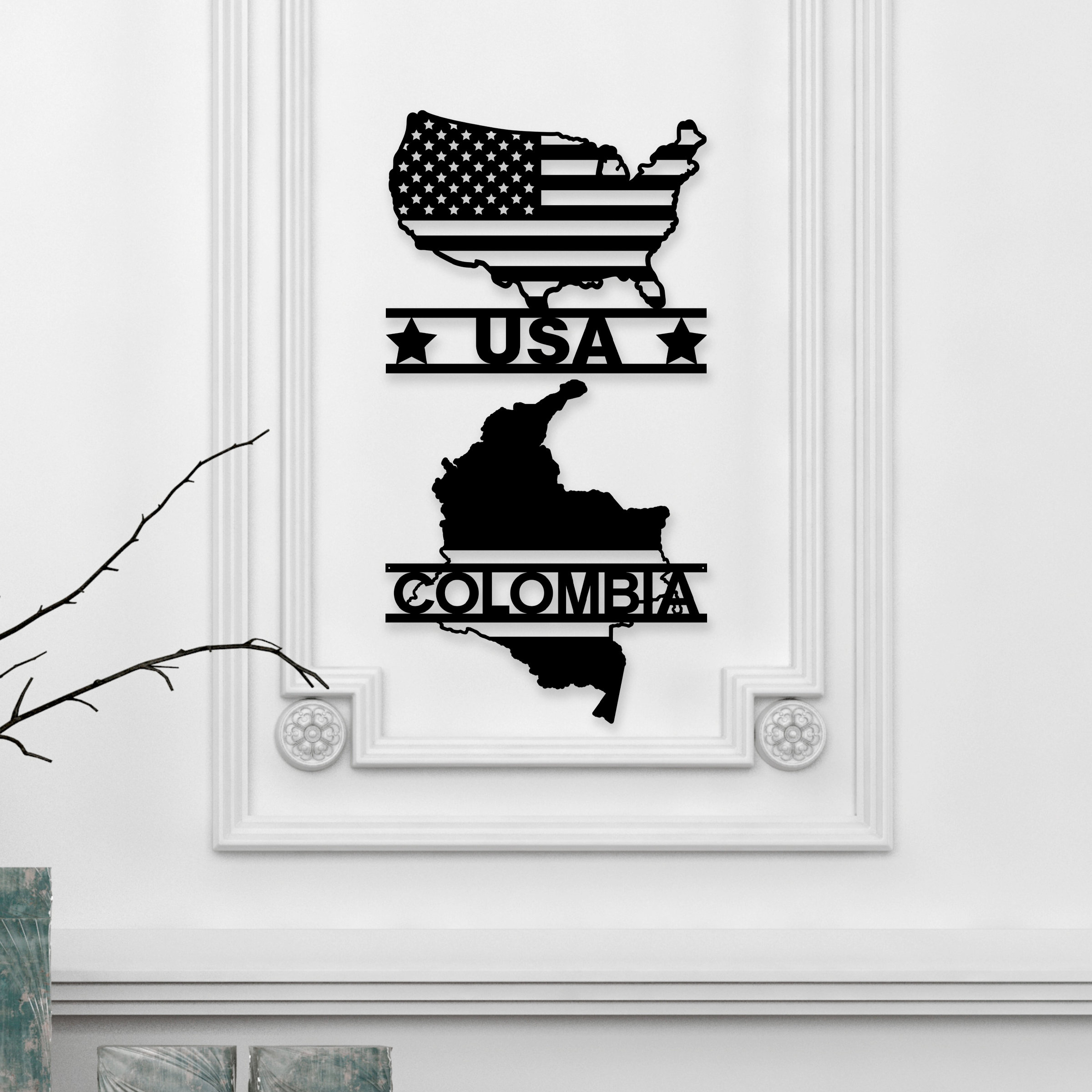 United States Map Metal Wall Decor, USA Map, United States Home Decor ...