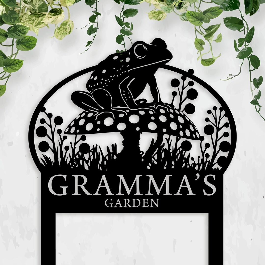 Metal Garden Stake, Custom Frog Sign, Garden Plaque, Backyard ...