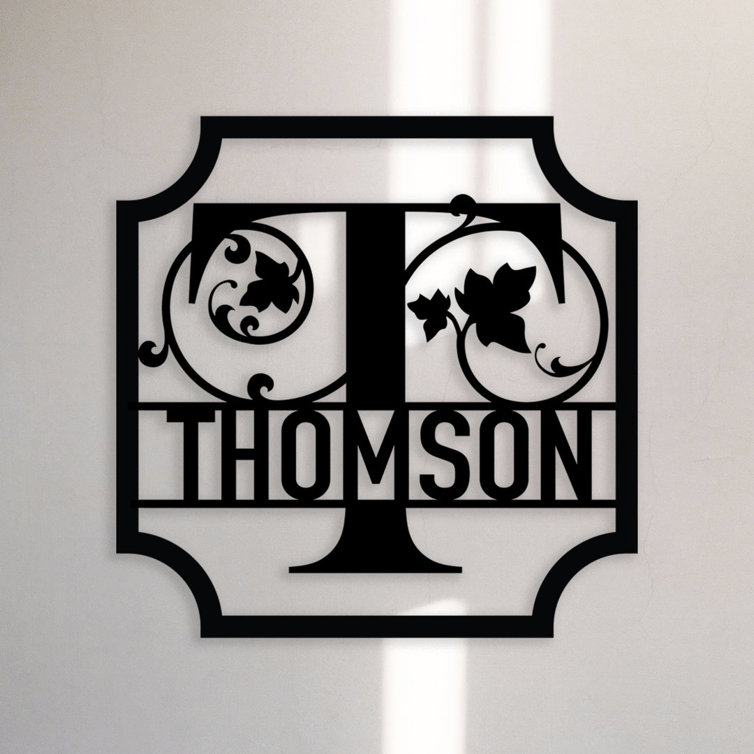 House Metal Monogram, Family Metal Sign, Metal Family Name, Laser Cut ...