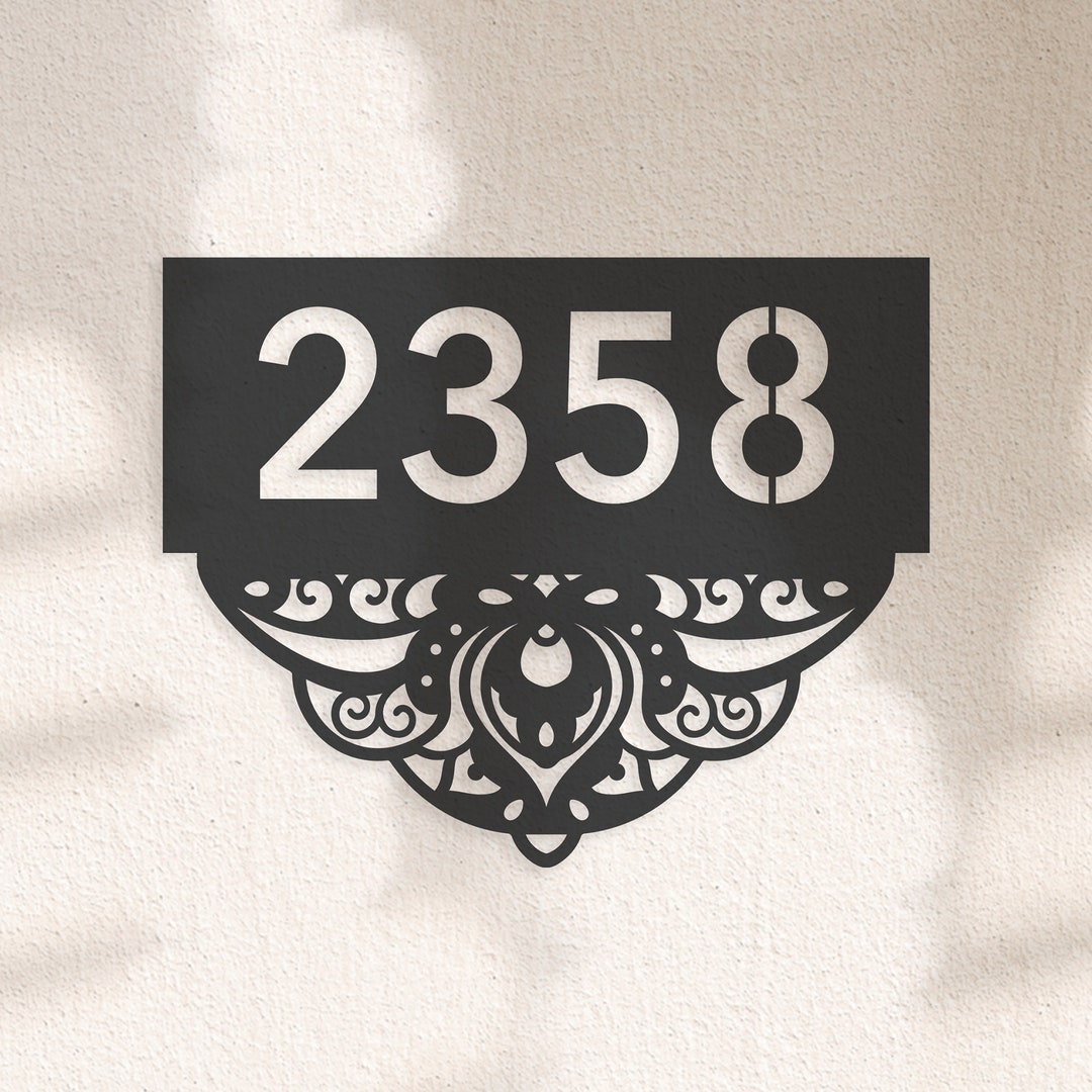 Modern Metal House Number Sign: Large Address Plaque - Etsy