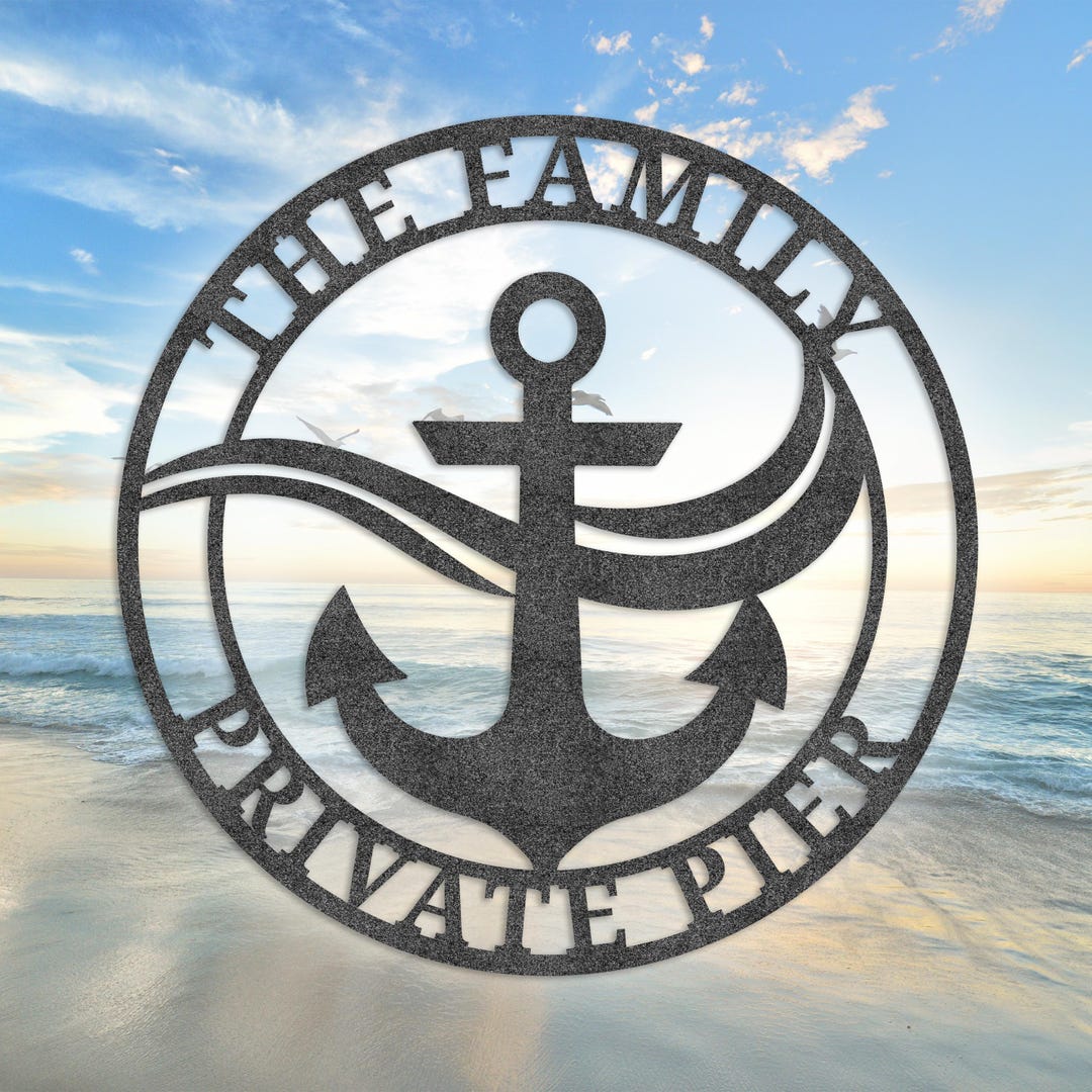 Personalized Family Pier Metal Sign: Nautical Yacht Dock Decor - Etsy