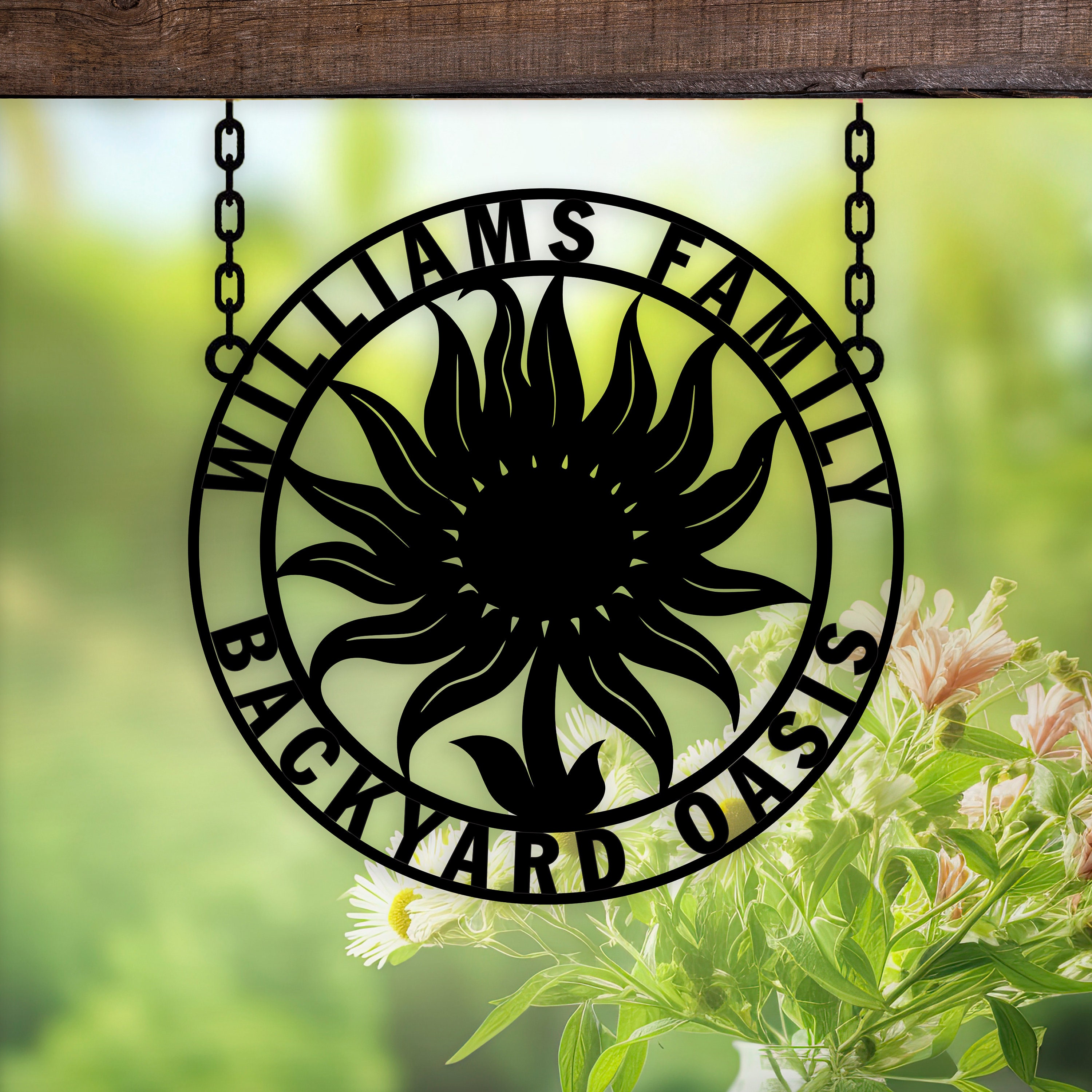 Metal Garden Sign, Custom Sunflower Sign, Garden Plaque, Backyard ...