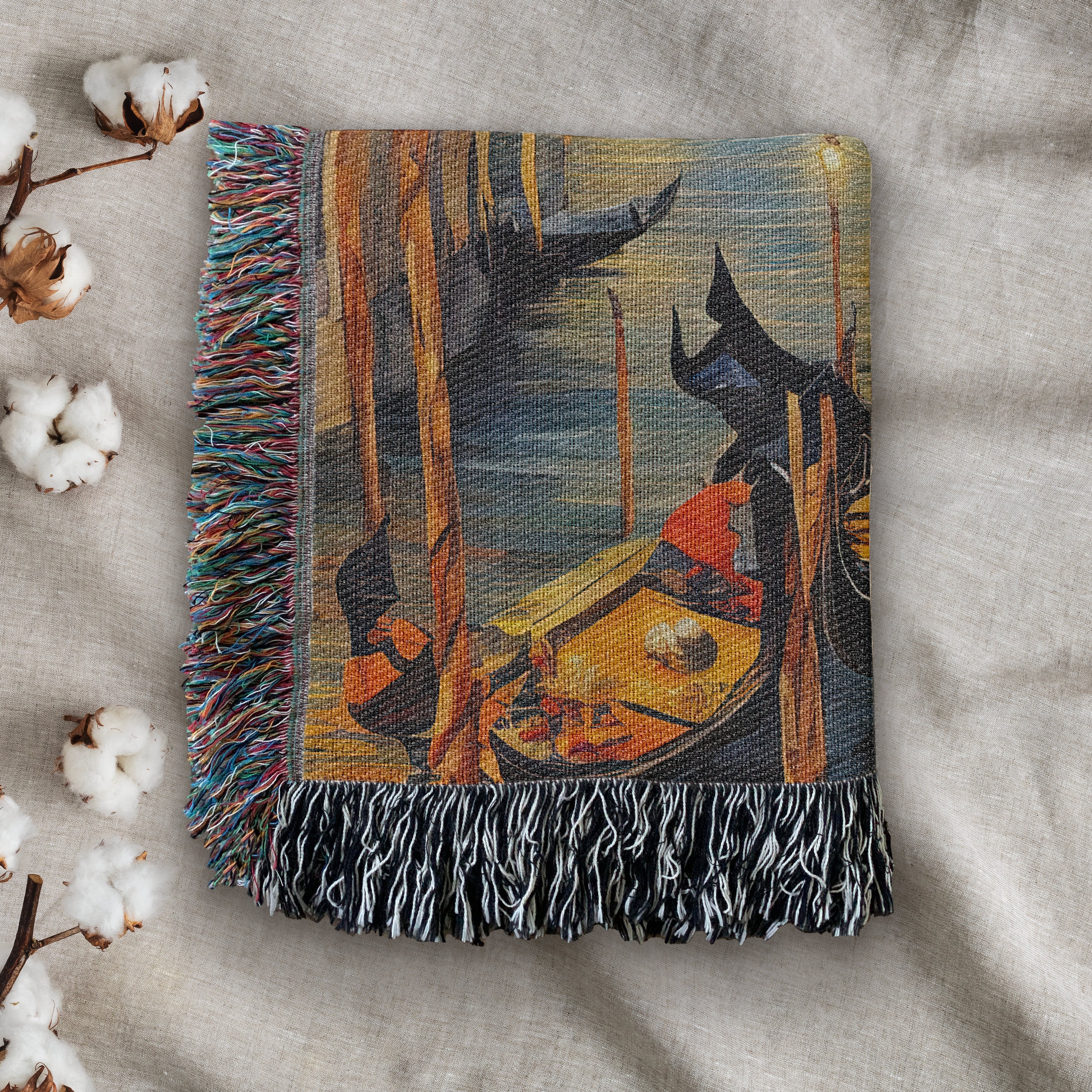 Woven Art Blanket: Medieval Tapestry, Sofa Throw - Etsy