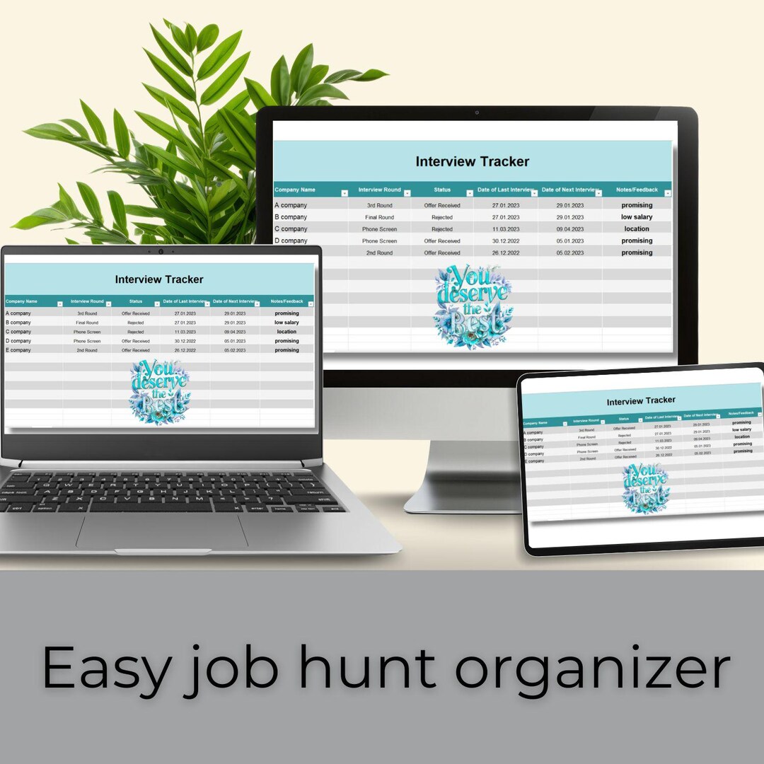Job Interview Tracker Job Application Tracker Career Planner Job Hunt ...