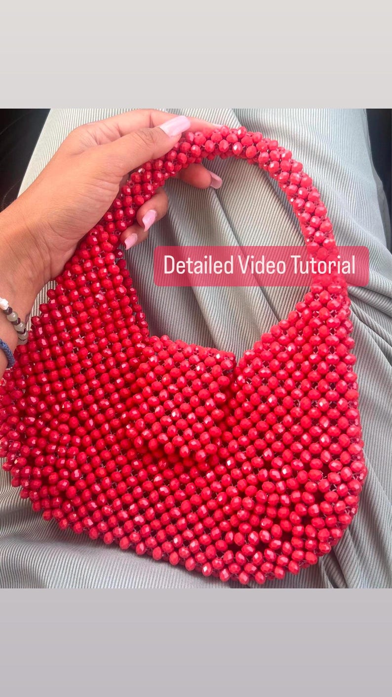 Detailed Video Tutorial Lesson Crystal Beads Purse Hobo Bag Wedding ...