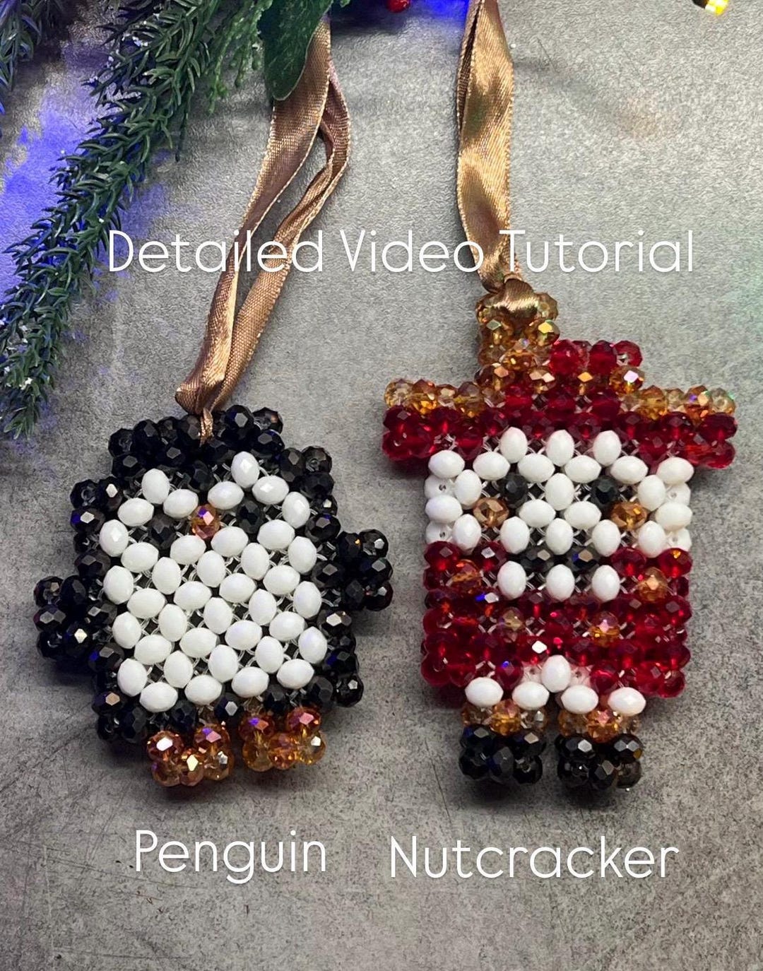 Nutcracker & Penguin Crystal Beads Ornament Tutorial | DIY Christmas ...