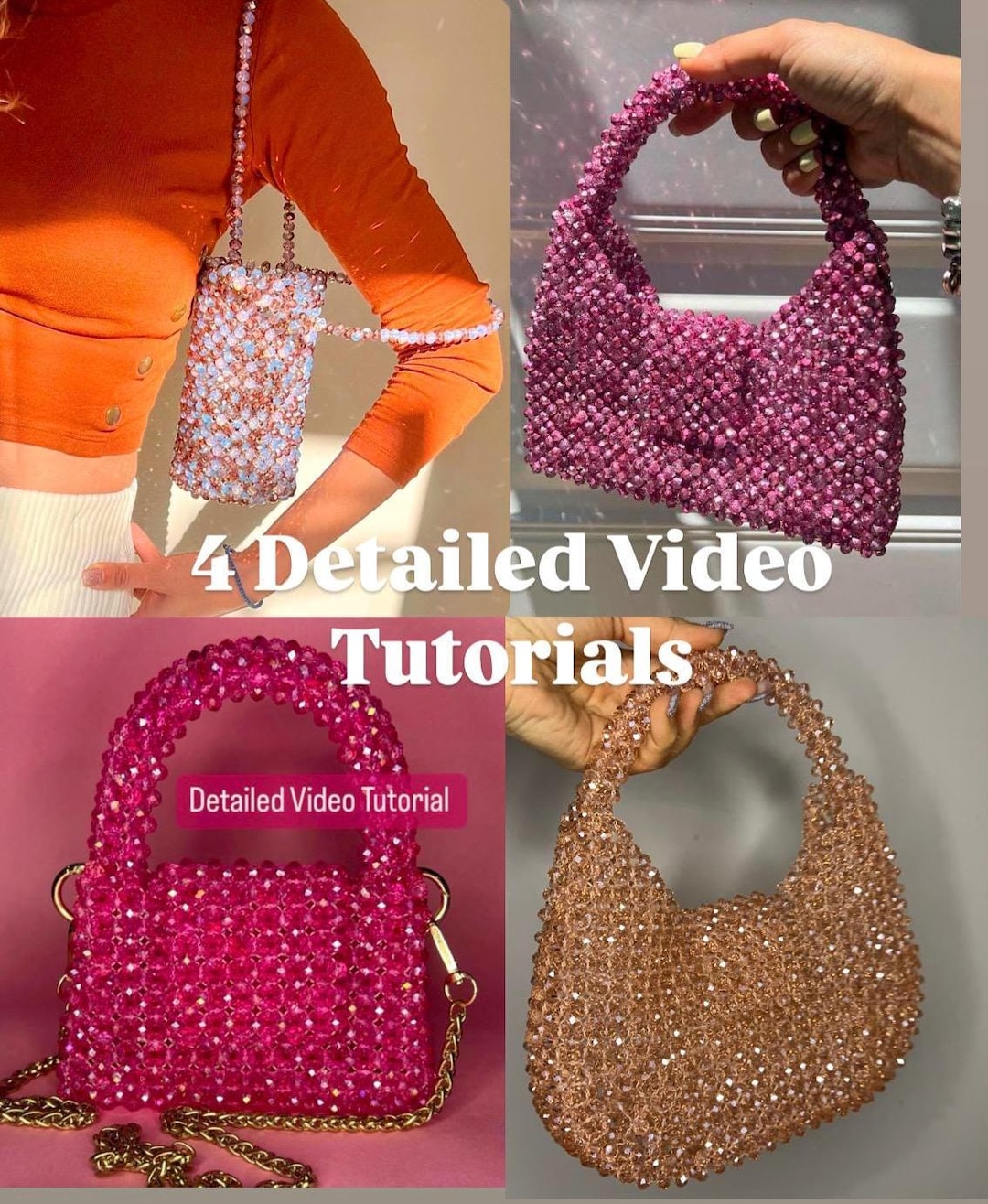 Beaded Bag Tutorials: Crystal Purse Video Lessons (telegram Access ...