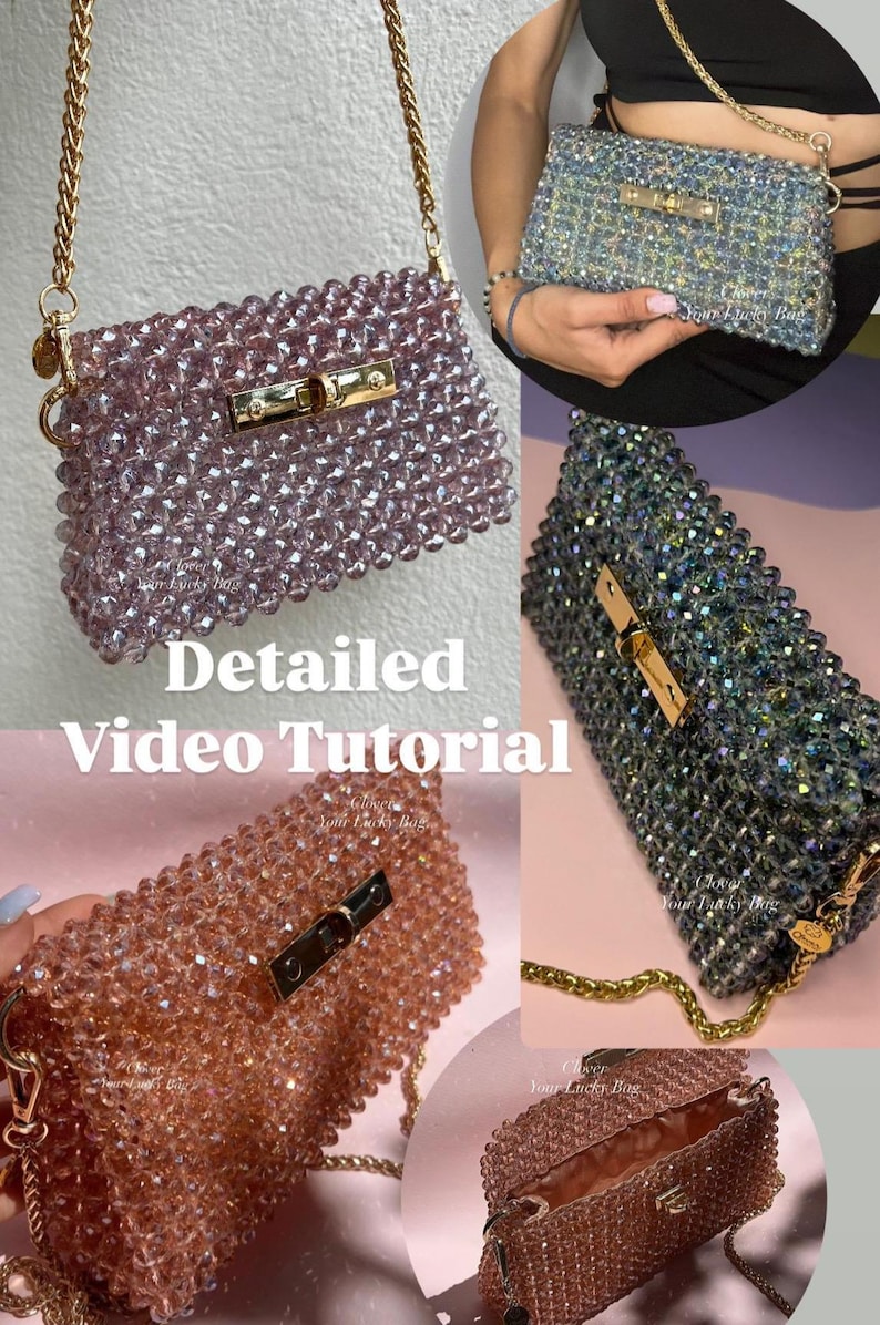 Beaded Clutch Bag Video Tutorial: DIY Crystal Purse Weaving Pattern - Etsy