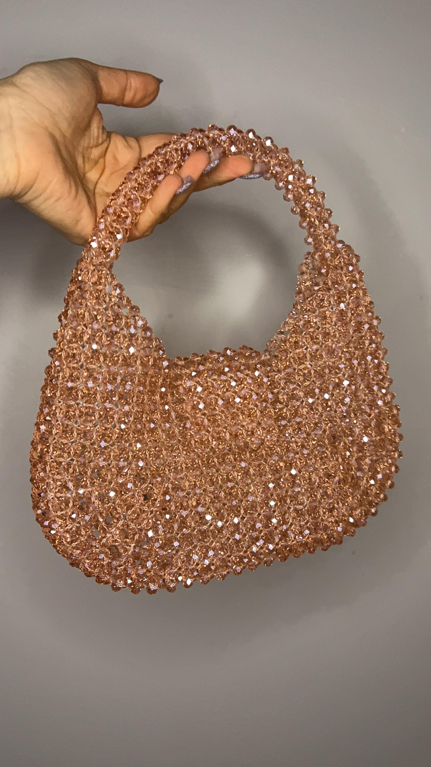Detailed Video Tutorial Lesson Crystal Beads Purse Hobo Bag Wedding ...