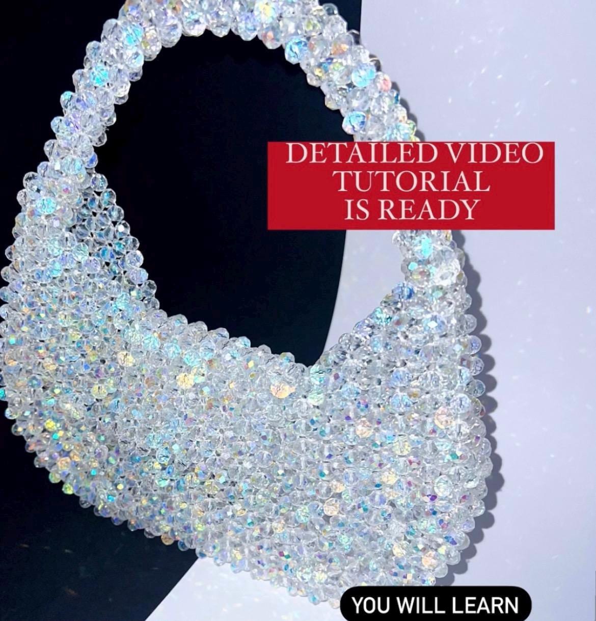 Detailed Video Tutorial Lesson Crystal Beads Purse Hobo Bag Wedding ...