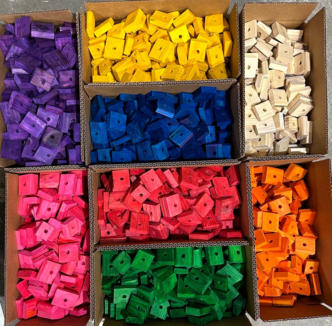 Colorful Wooden Block Toy Squares - Etsy