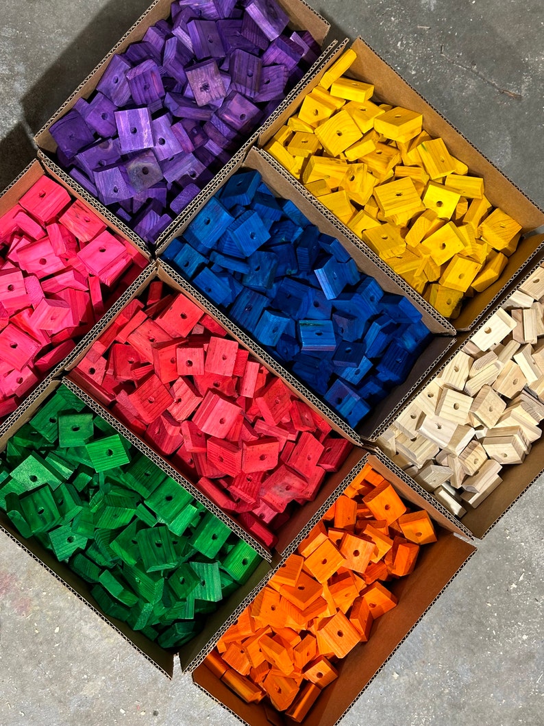 Colorful Wooden Block Toy Squares - Etsy