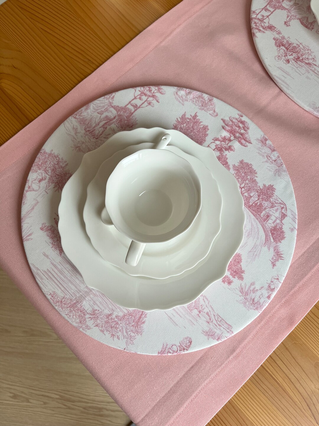 Vintage Pink Placemats Pink Placemat Sets Waterproof - Etsy