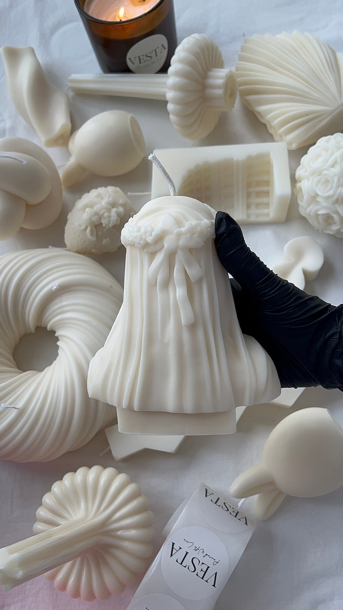 Custom Colors - Huge Veiled Lady Candle - Shaped Candle - Natural Soy ...