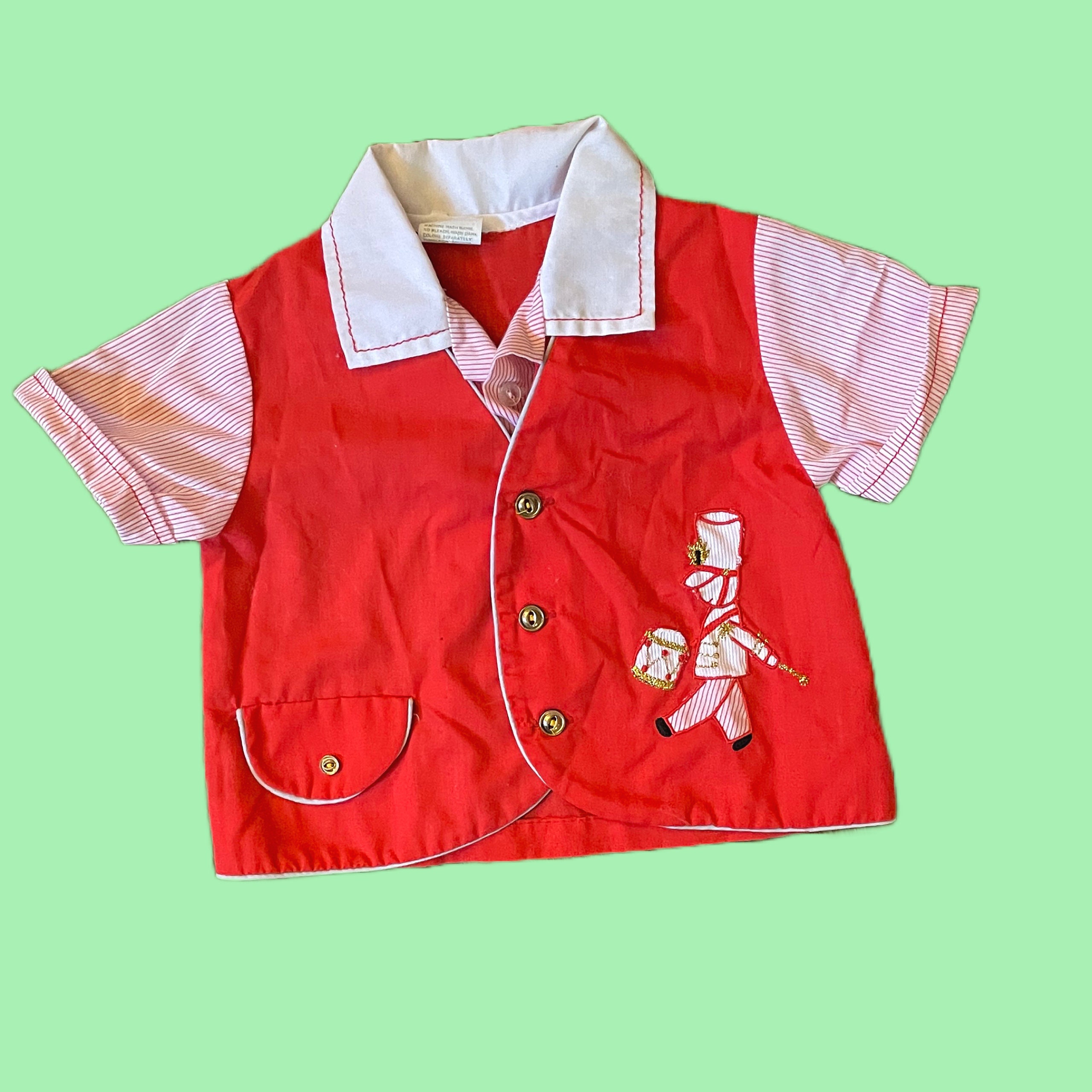 80s Red Toy Soldier Patch Embroidered Vintage Collared Toddler - Etsy