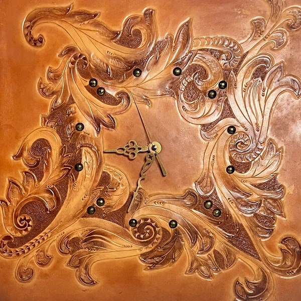 Leather Wall Clock - Etsy