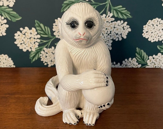 White Porcelain Capuchin Monkey as Seen at Elvis's Graceland - Etsy