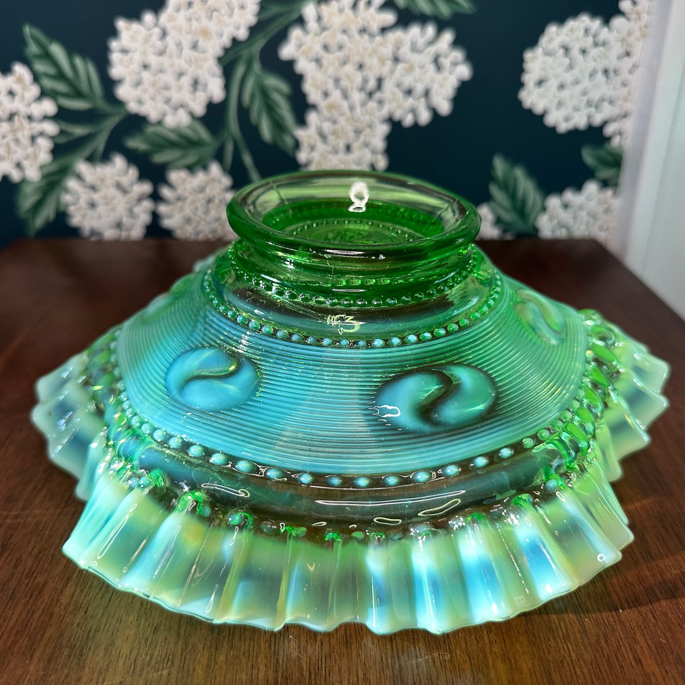 Rare Antique Vintage Jefferson Glass Green Astro Pattern - Etsy