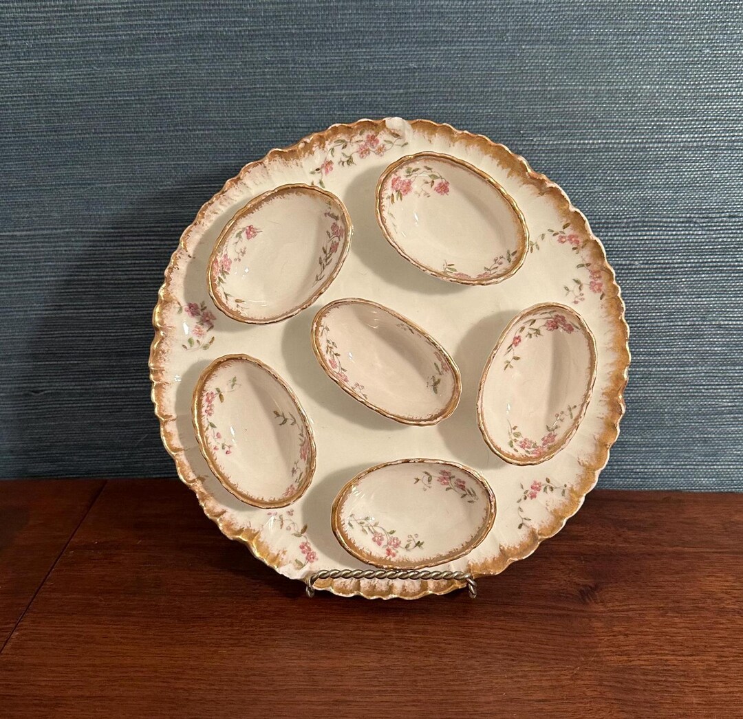 Antique CH Field Haviland Limoges Porcelain Deviled Egg Plate Made in ...