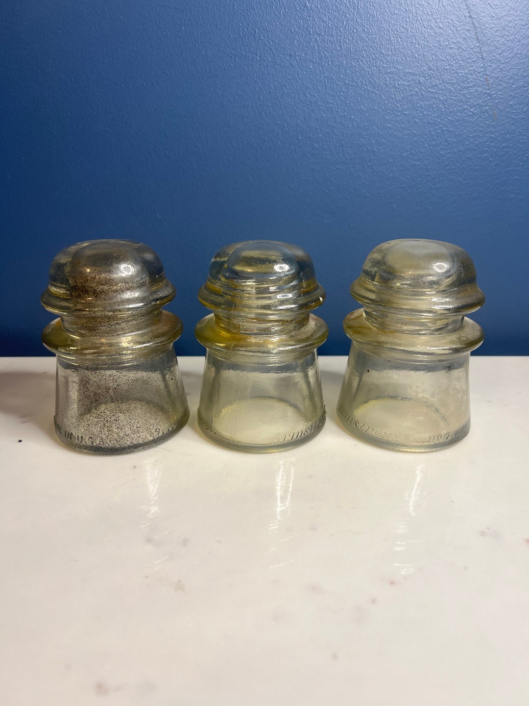 Trio of 1950s Glass Insulators Marked Armstrong's No. 2 - Etsy