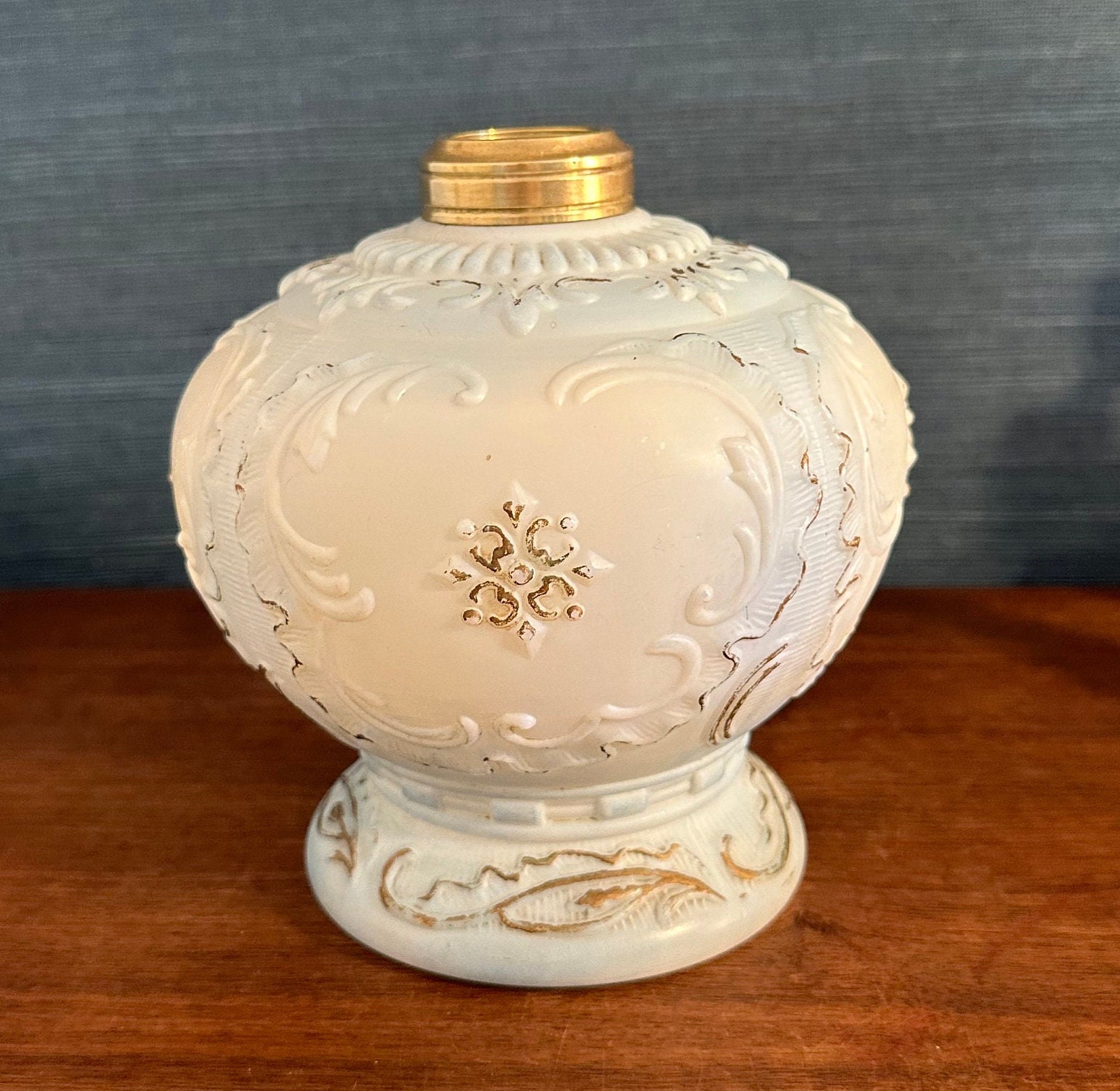 Victorian Milk Glass Oil Lamp Base - Etsy