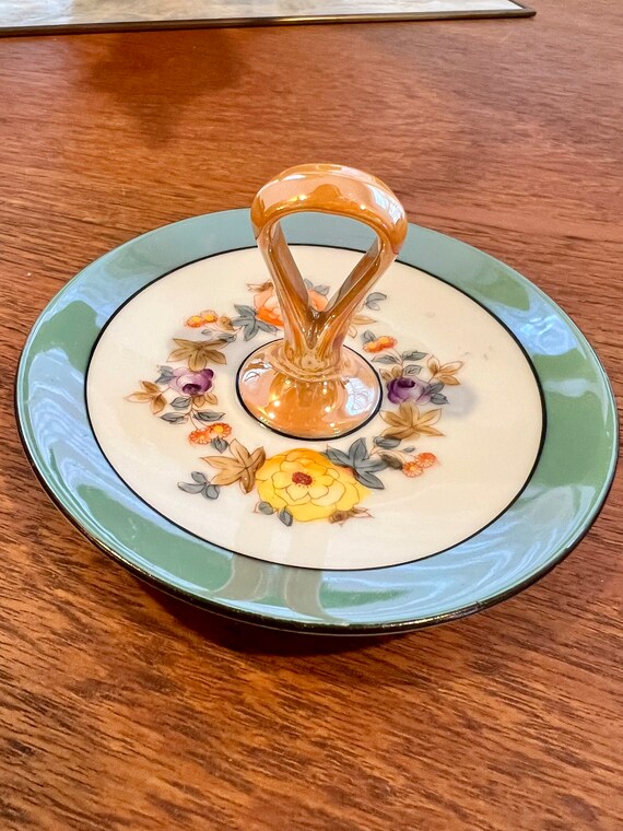 Vintage Noritake Lusterware Hand Painted Floral Dish - Gem