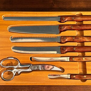 Vintage Never Used Griffon Seven Piece Knife Set in Original Box / With ...