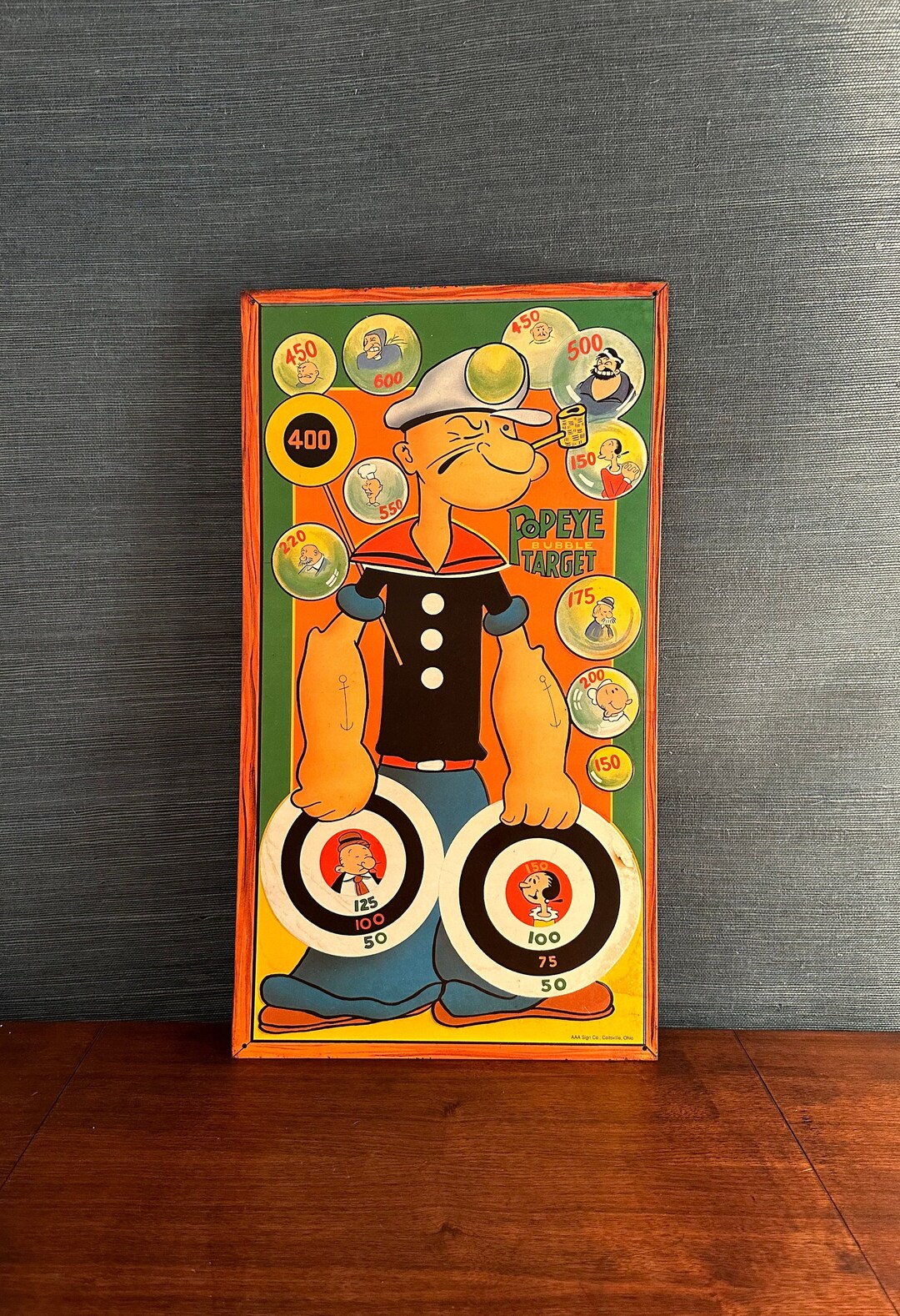 Vintage Popeye Bubble Target Metal Game Board by AAA Sign Co. - Etsy