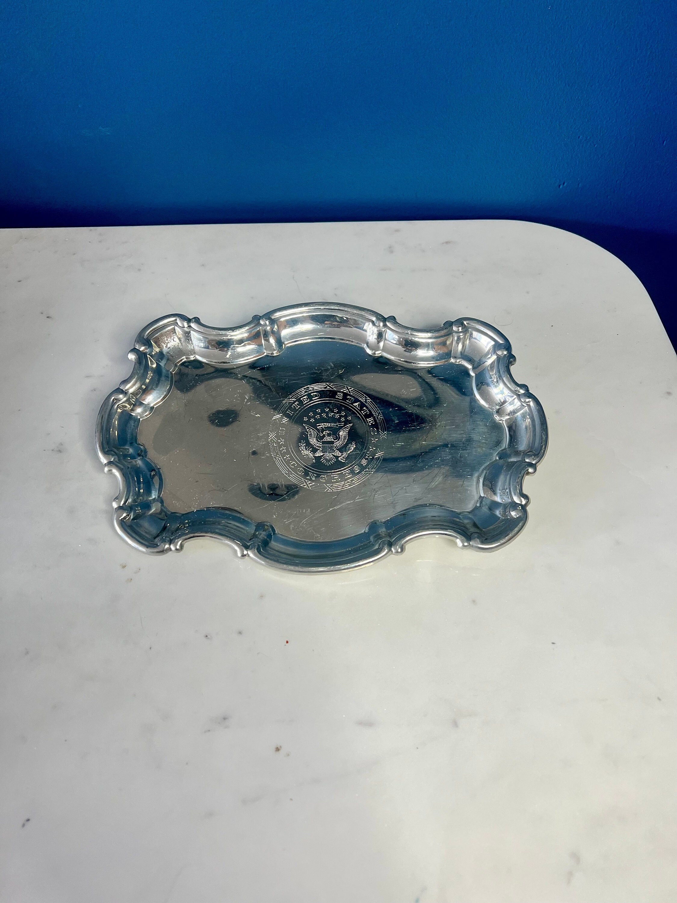 Vintage United States Congress Salisbury Pewter Tray - Etsy