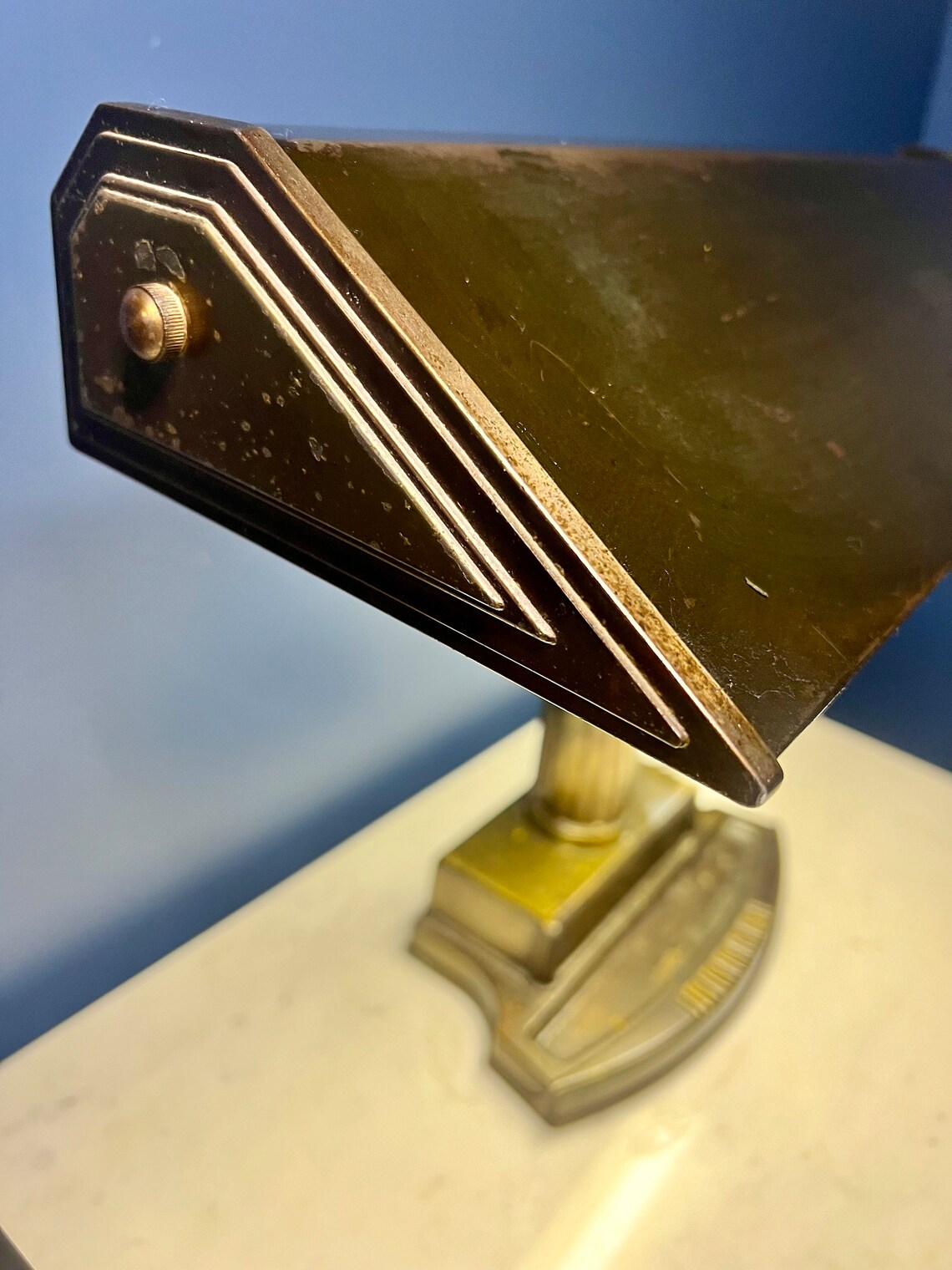 Vintage Brass Bankers Office Desk Table Lamp With Pen Slot - Etsy