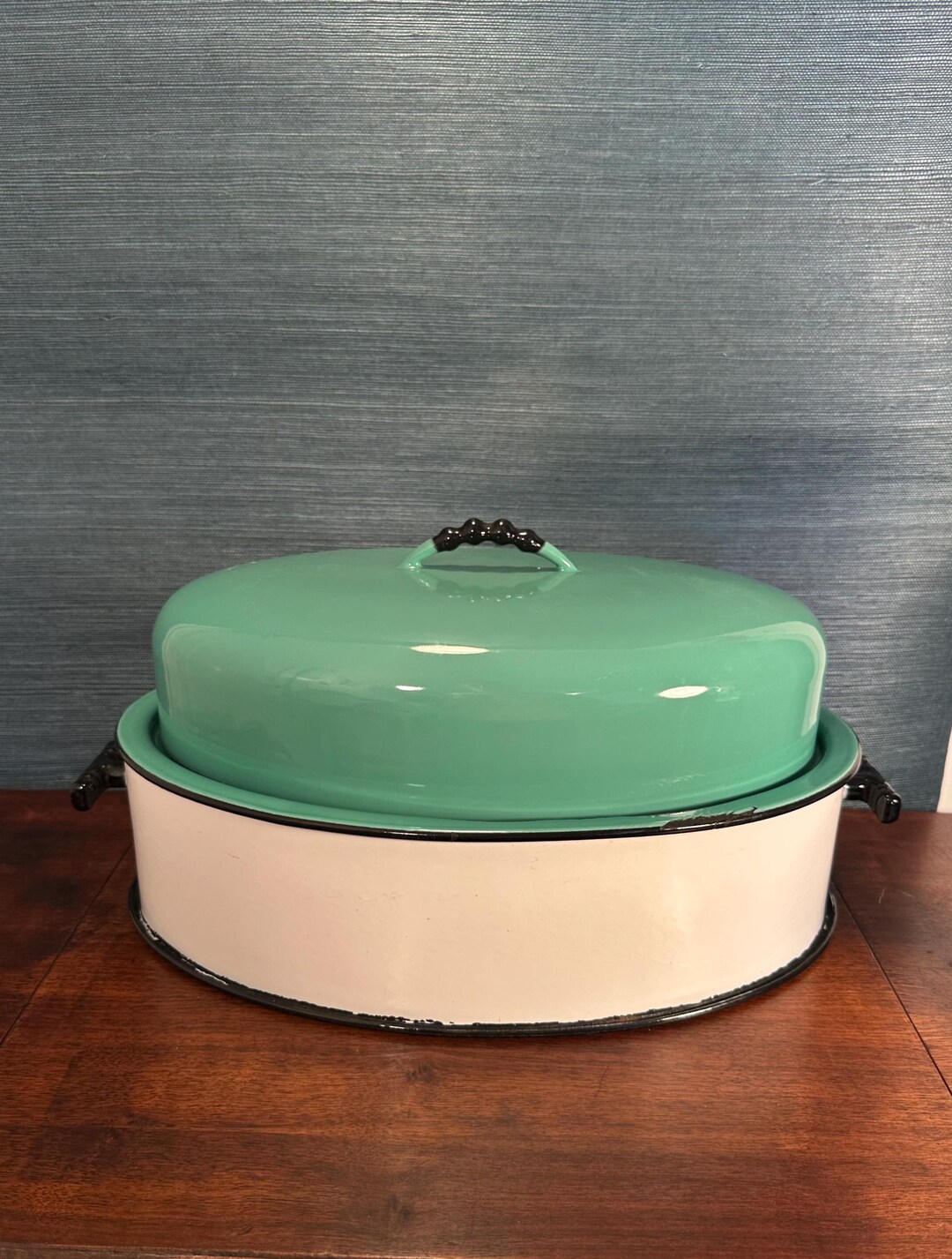 Vintage 1940s Enamelware Roaster in Exceptional Condition - Etsy