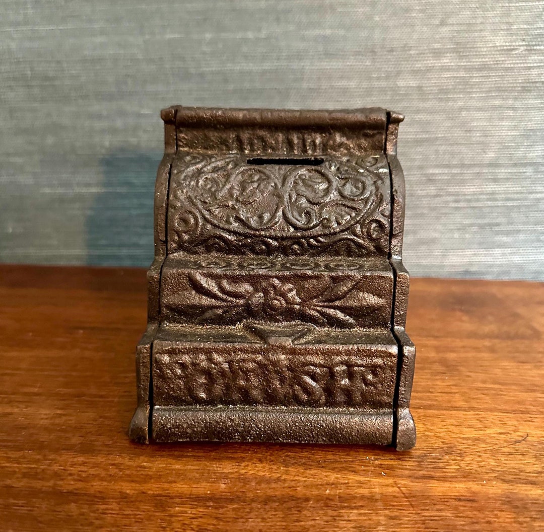 Antique Cast Iron "caysh" Cash Register Savings Bank - Etsy